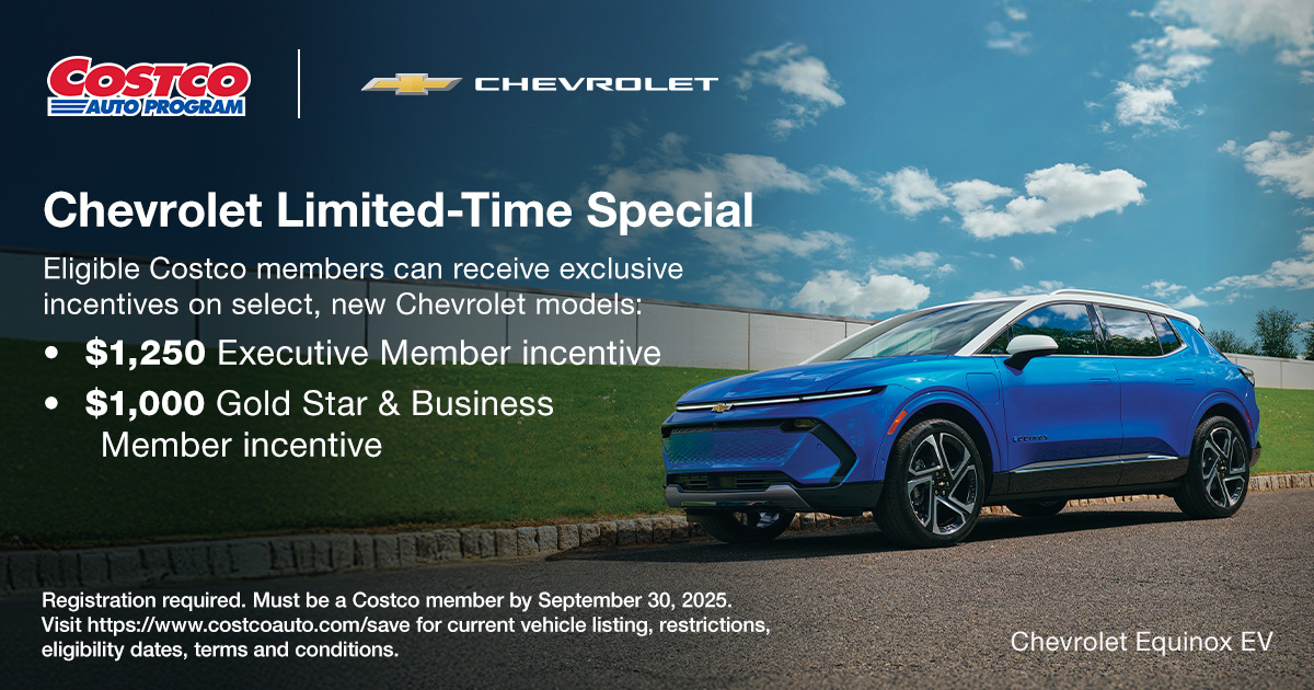 Chevrolet Limited-Time Special | Costco Auto Program